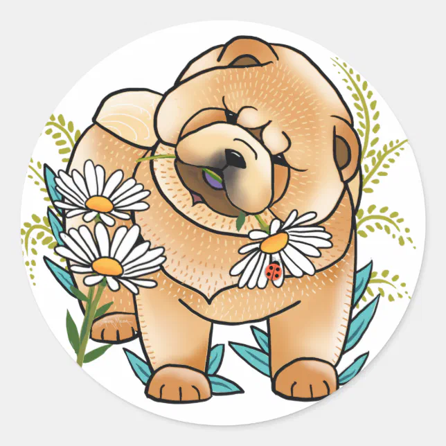 DAISEE MAE chow puppy stickers | Zazzle
