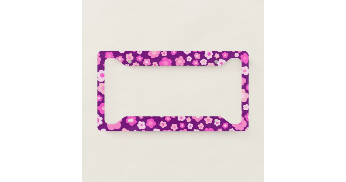 Daisies Cute Colorful Handmade Boho Purple License Plate Frame | Zazzle