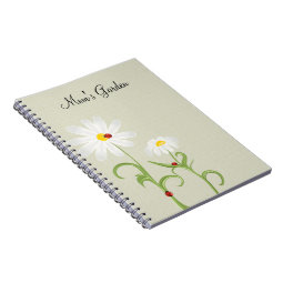 Daisies Ladybugs Personalized Journal | Zazzle