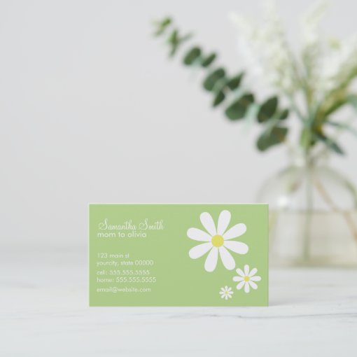 Daisies on Green Calling Card | Zazzle