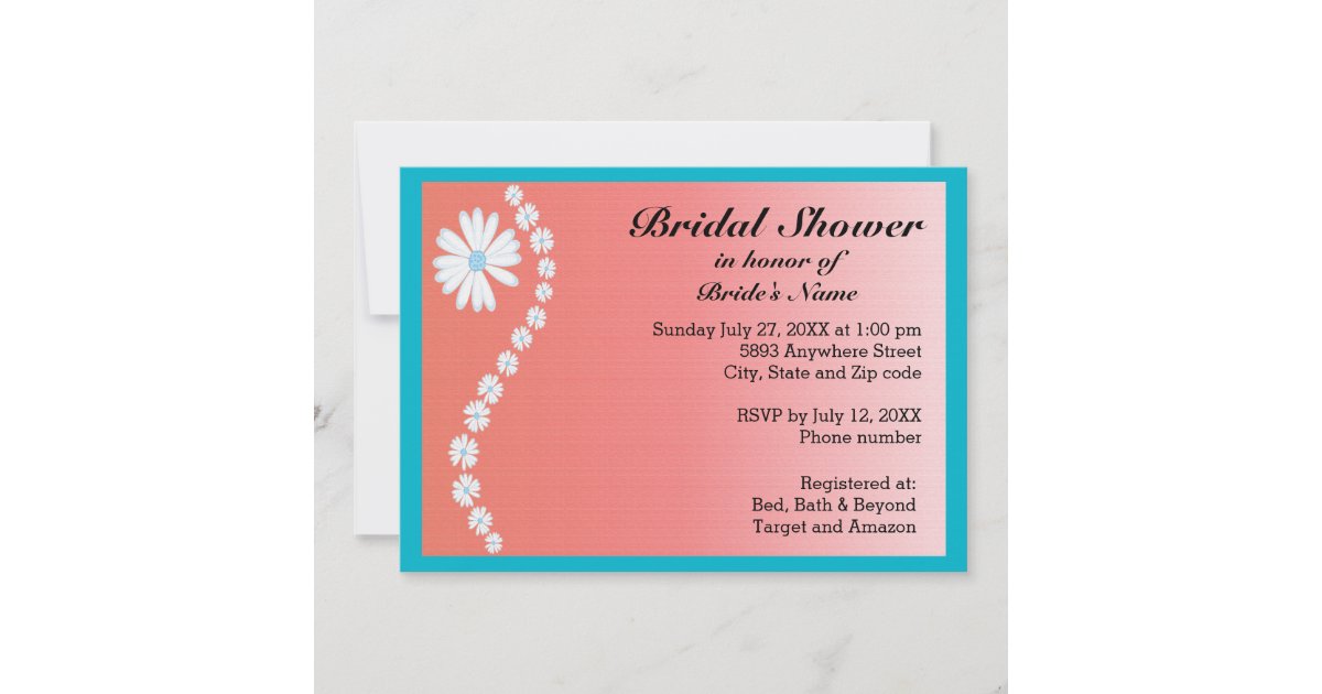 Daisies on Pink Background Bridal Shower Invite | Zazzle