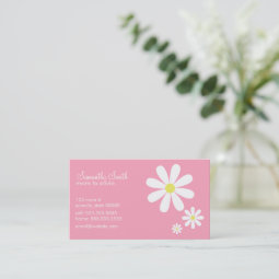 Daisies on Pink Calling Card | Zazzle