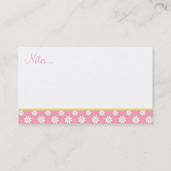Daisies on Pink Calling Card | Zazzle