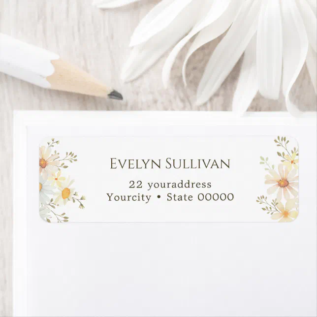 Daisies return address label | Zazzle
