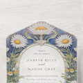 Daisies Wedding Perforated RSVP All In One Invitation | Zazzle