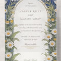 Daisies Wedding Perforated RSVP All In One Invitation | Zazzle