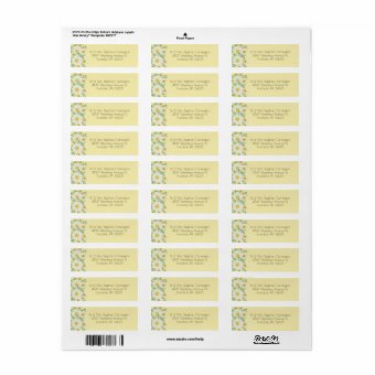 Daisies White Yellow Floral Typography Address Label | Zazzle