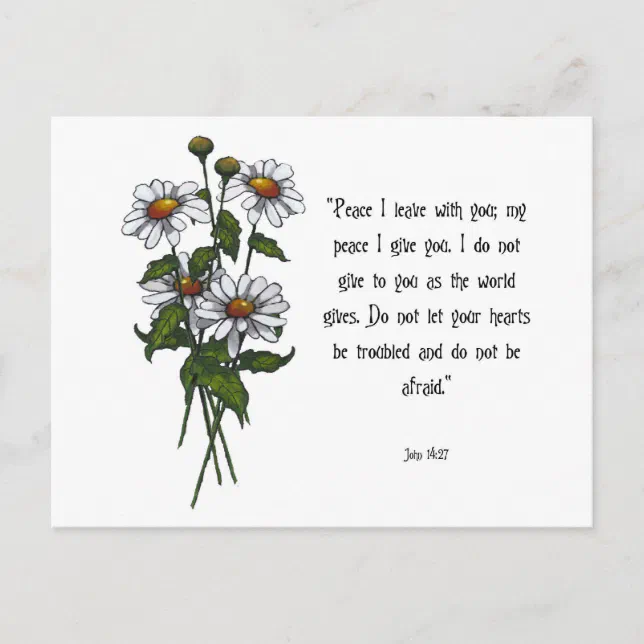Daisies With Bible Verse: God's Peace Postcard | Zazzle