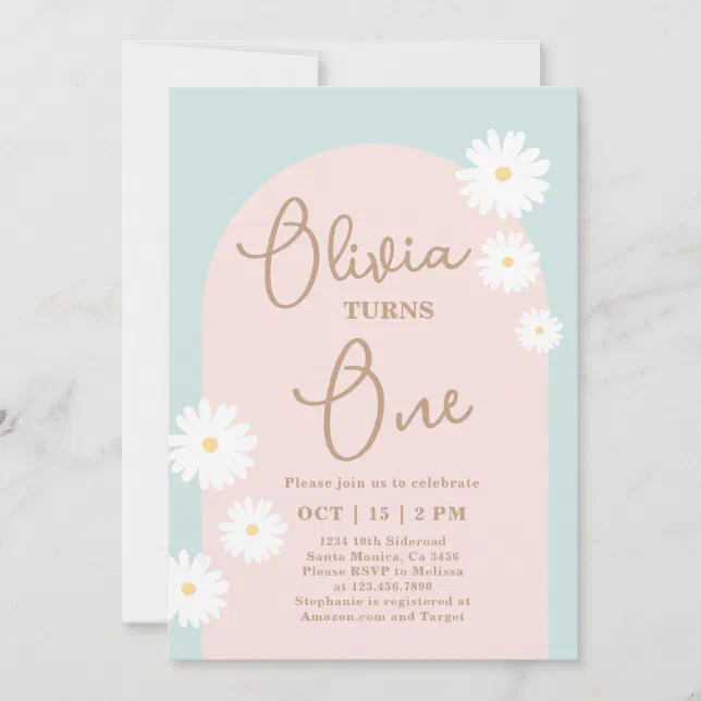 Daisy 1st Birthday Invitation | Zazzle