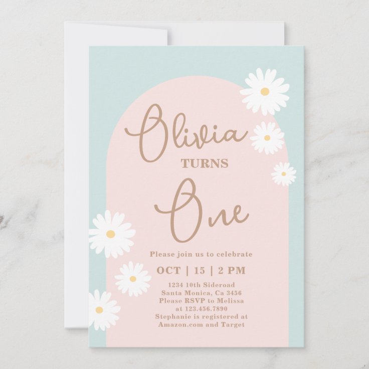 Daisy 1st Birthday Invitation | Zazzle