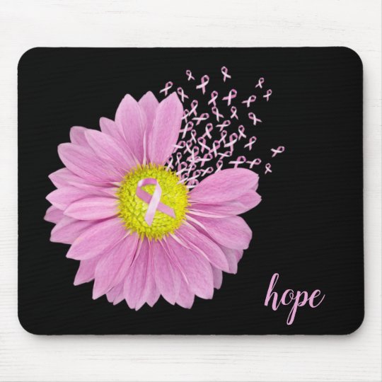daisy and pink ribbon breast cancer symbol mouse pad | Zazzle.com