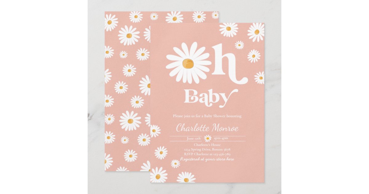 Daisy Baby Shower Bohemian Floral Chic Baby Shower Invitation | Zazzle