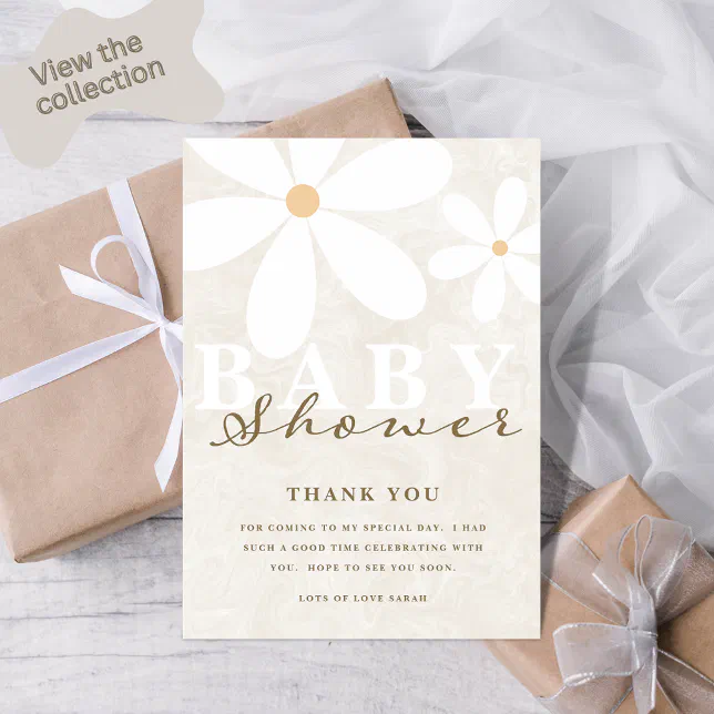 Daisy Baby Shower Gender Neutral Thank You Cards | Zazzle