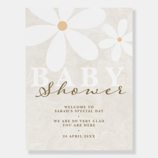 Daisy Baby Shower Gender Neutral Welcome Sign | Zazzle