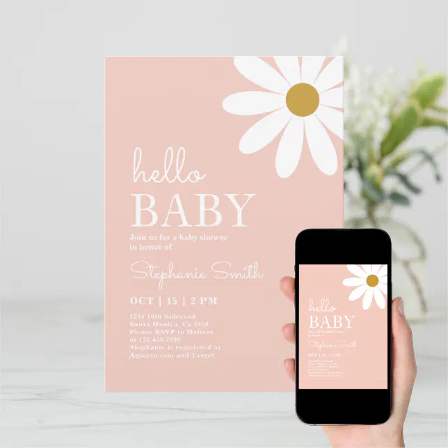 Daisy Baby Shower Girl Invitation | Zazzle