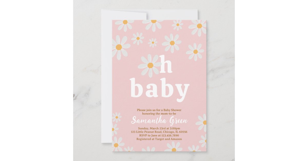 Daisy Baby Shower Invitation | Zazzle