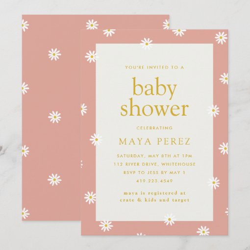 Daisy Baby Shower Invitation | Zazzle