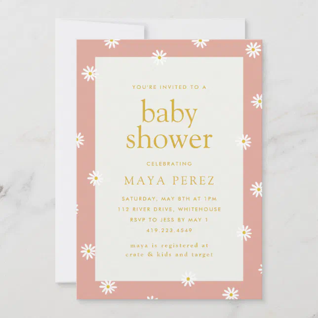 Daisy Baby Shower Invitation | Zazzle