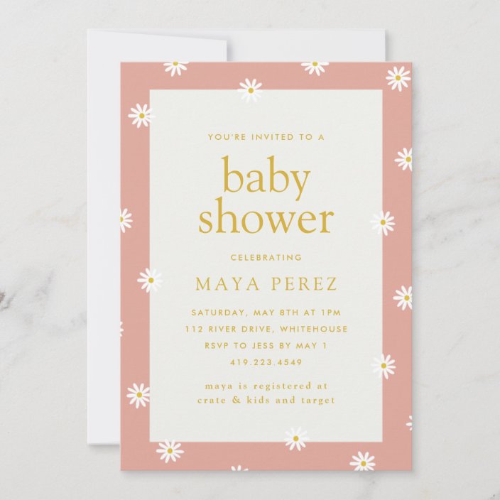 Daisy Baby Shower Invitation | Zazzle.com