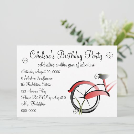 Daisy Bike Ride Invitation | Zazzle