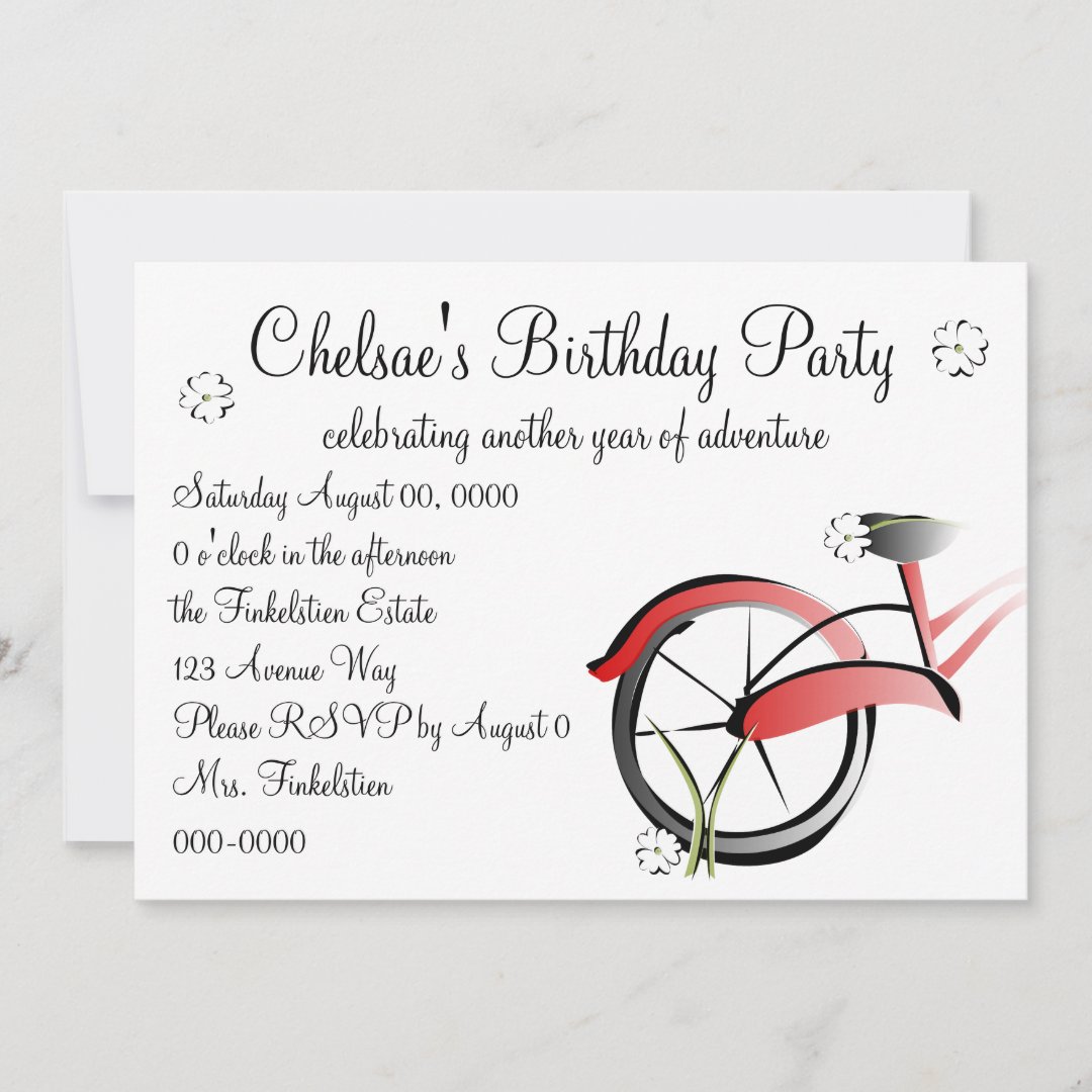 Daisy Bike Ride Invitation | Zazzle