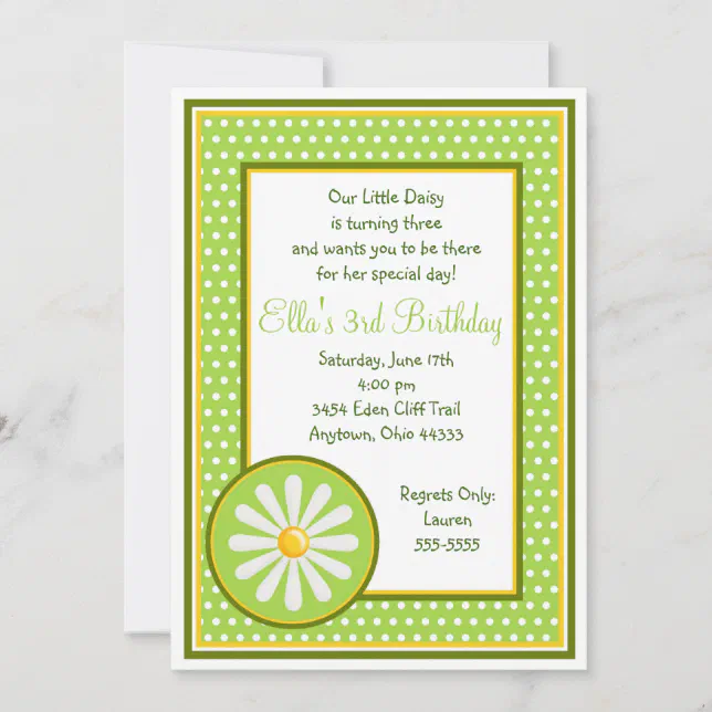 Daisy Birthday Invitations | Zazzle