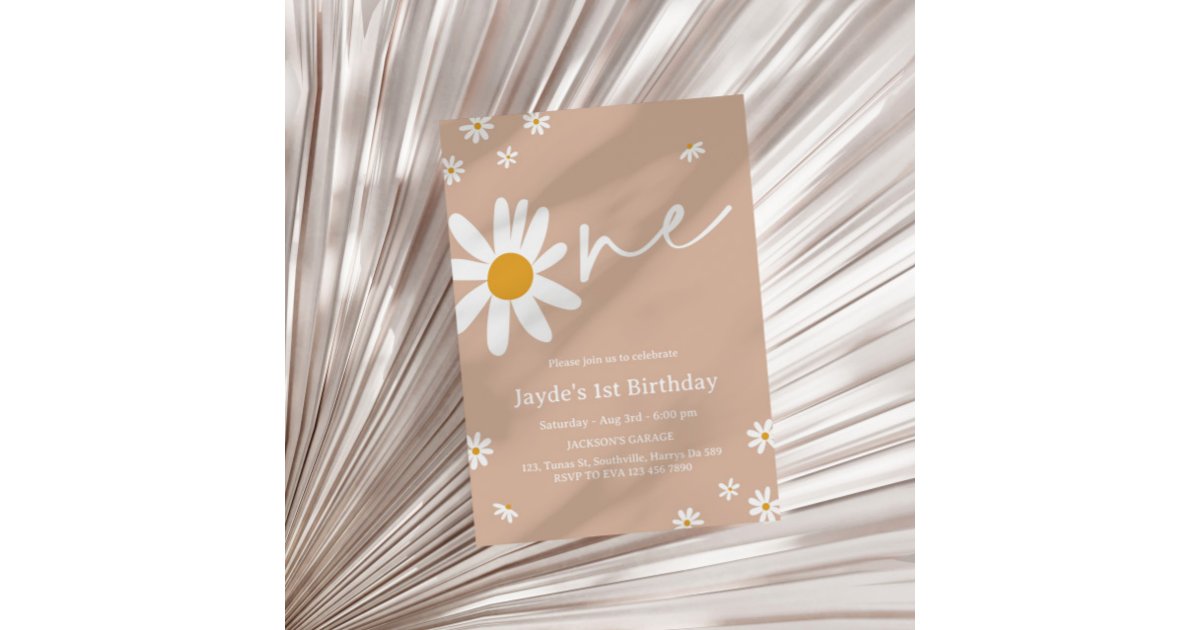 Daisy Birthday Party 1st Birthday Invitation | Zazzle