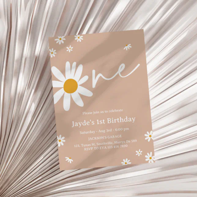 Daisy Birthday Party 1st Birthday Invitation | Zazzle