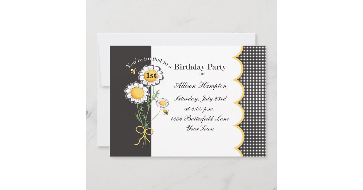 Daisy Birthday Party Invitation | Zazzle