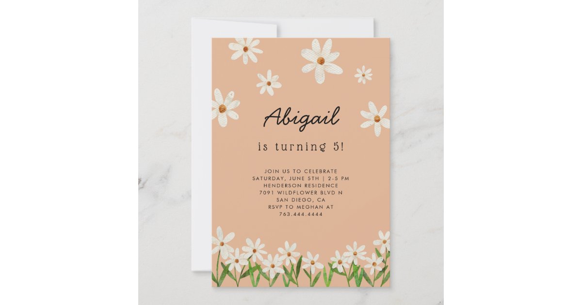 Daisy Birthday Party Invitation | Zazzle