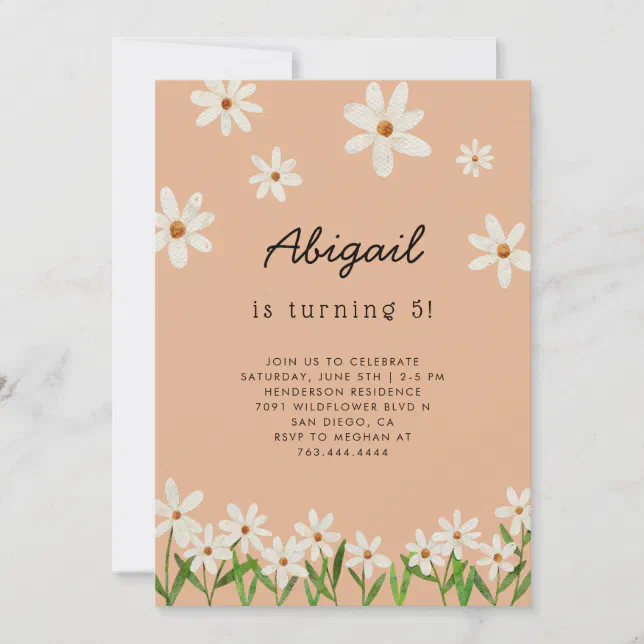 Daisy Birthday Party Invitation | Zazzle