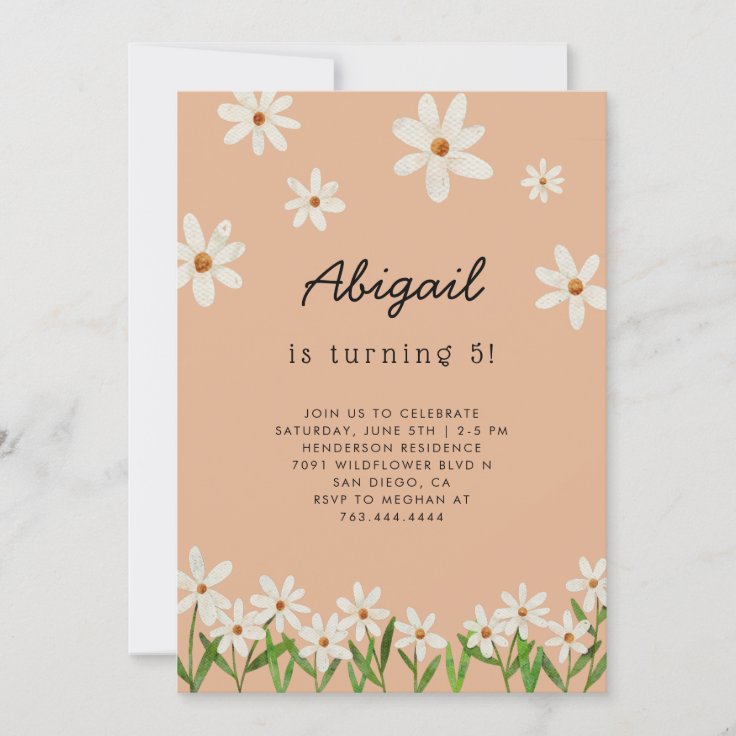 Daisy Birthday Party Invitation | Zazzle