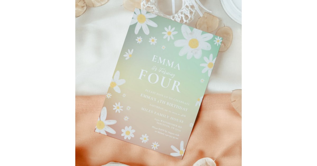 Daisy Birthday Party Invitation | Zazzle