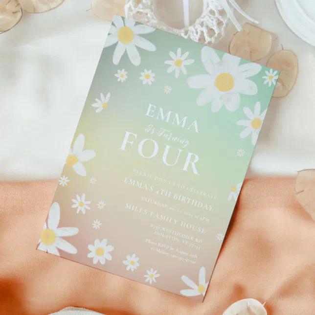 Daisy Birthday Party Invitation | Zazzle