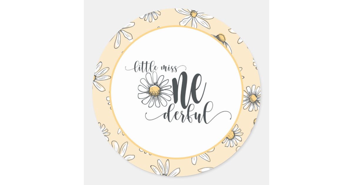 Daisy Birthday Sticker - Little Miss ONEderful - Y | Zazzle
