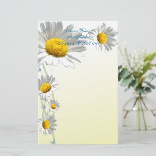 Daisy Border Stationery | Zazzle