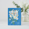 Daisy Bouquet Gouache Condolences Sorry for Loss Postcard | Zazzle