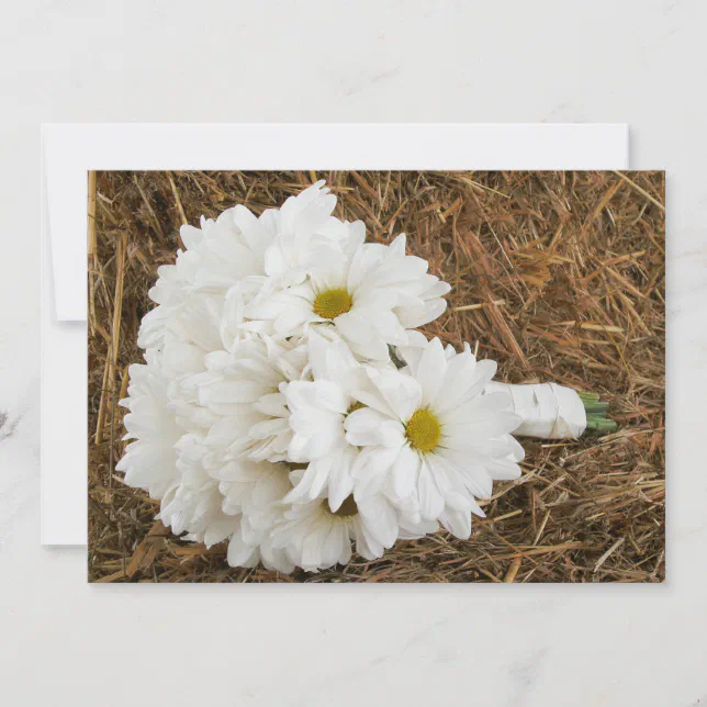 Daisy Bouquet & Hay - Country Wedding Invitation | Zazzle