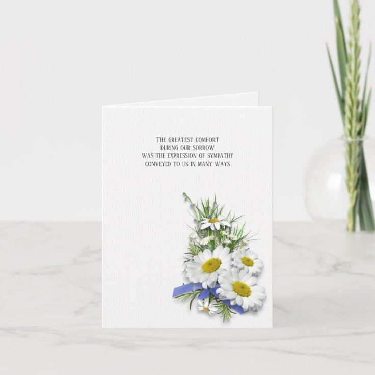daisy bouquet sympathy thank you card | Zazzle