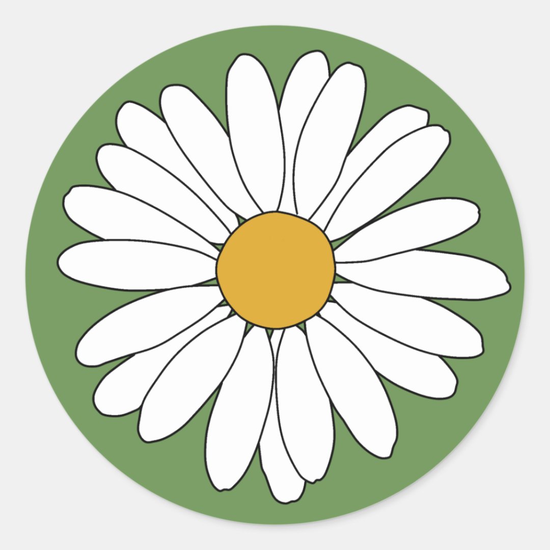 daisy classic round sticker | Zazzle