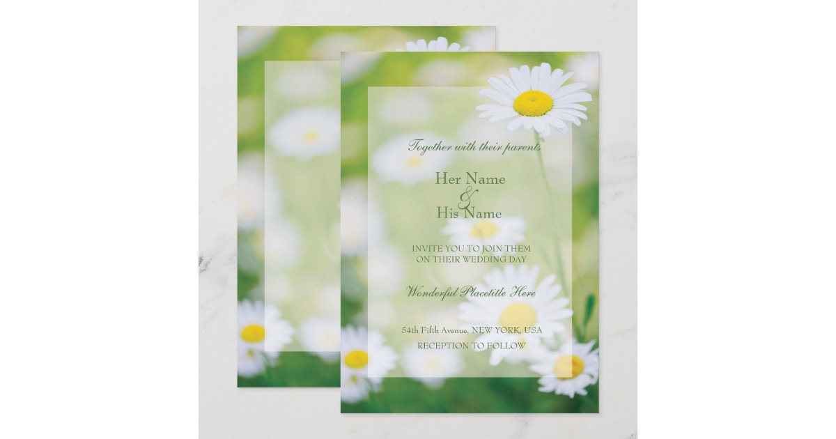 Daisy Daisies Flower Floral Summer Wedding Invitation | Zazzle