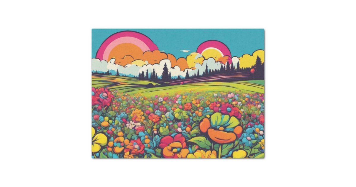 Daisy Delight Pop Art Blossoms decoupage paper | Zazzle