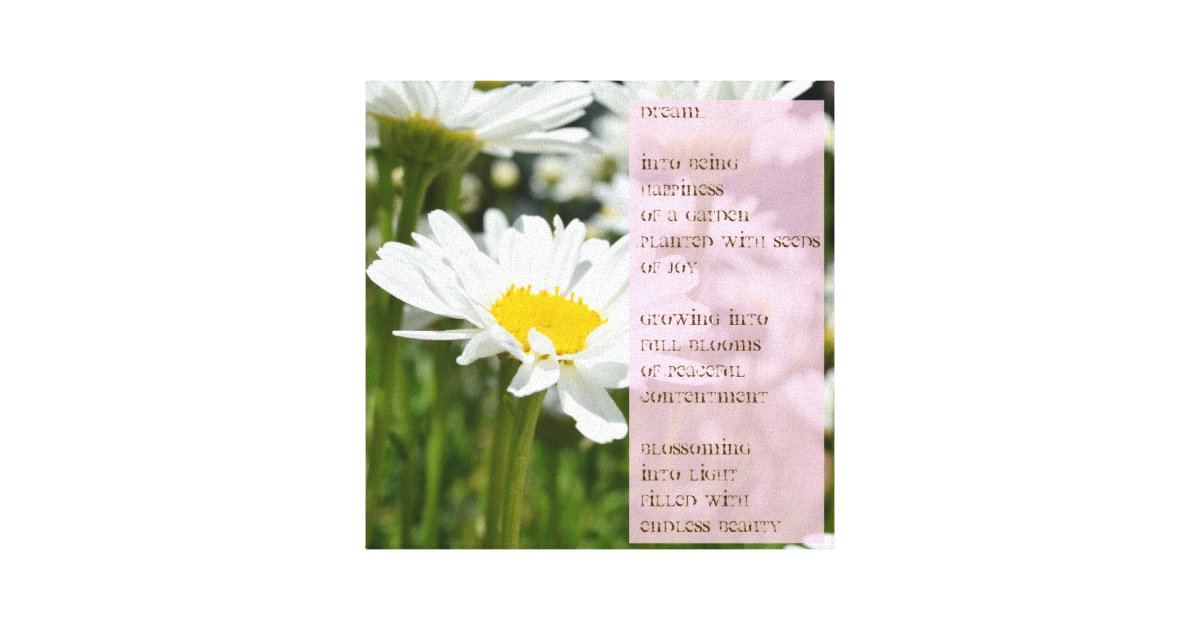 Daisy Dream Poem Canvas Print | Zazzle