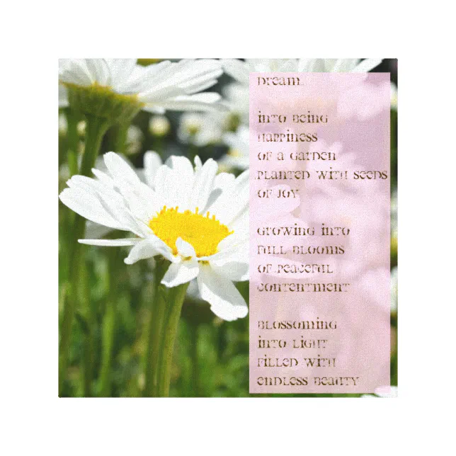 Daisy Dream Poem Canvas Print | Zazzle