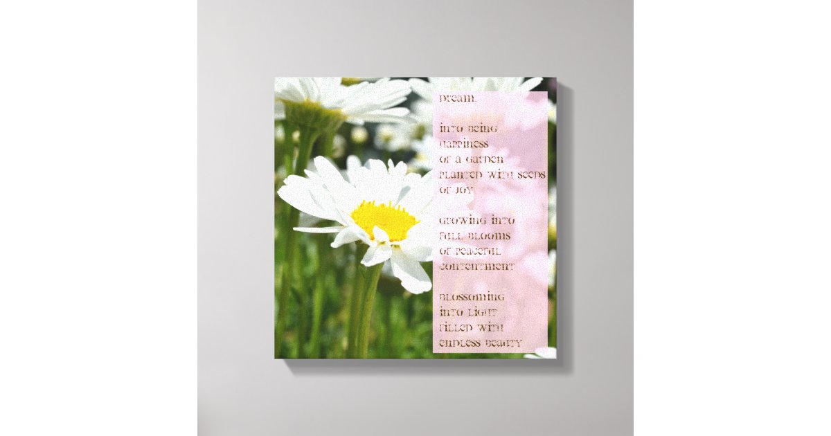 Daisy Dream Poem Canvas Print | Zazzle