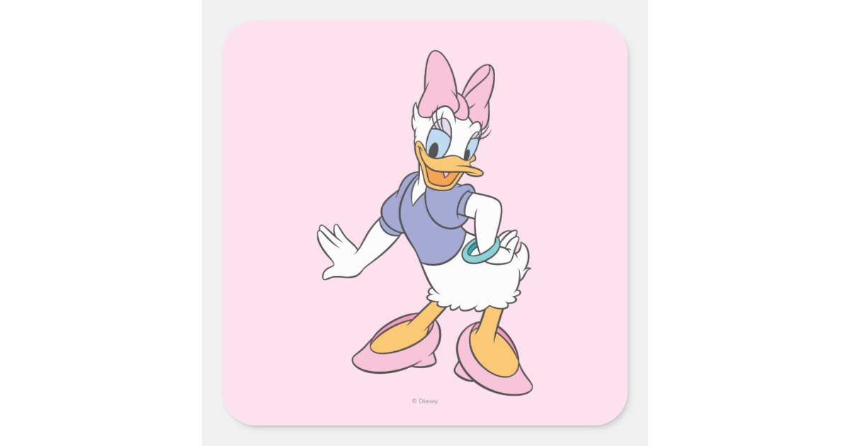 Daisy Duck | Diva Square Sticker | Zazzle.com