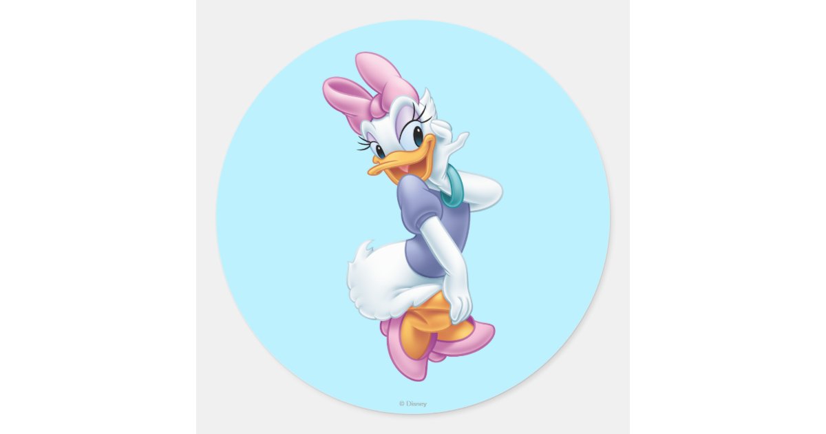 Daisy Duck | Flirting Classic Round Sticker | Zazzle