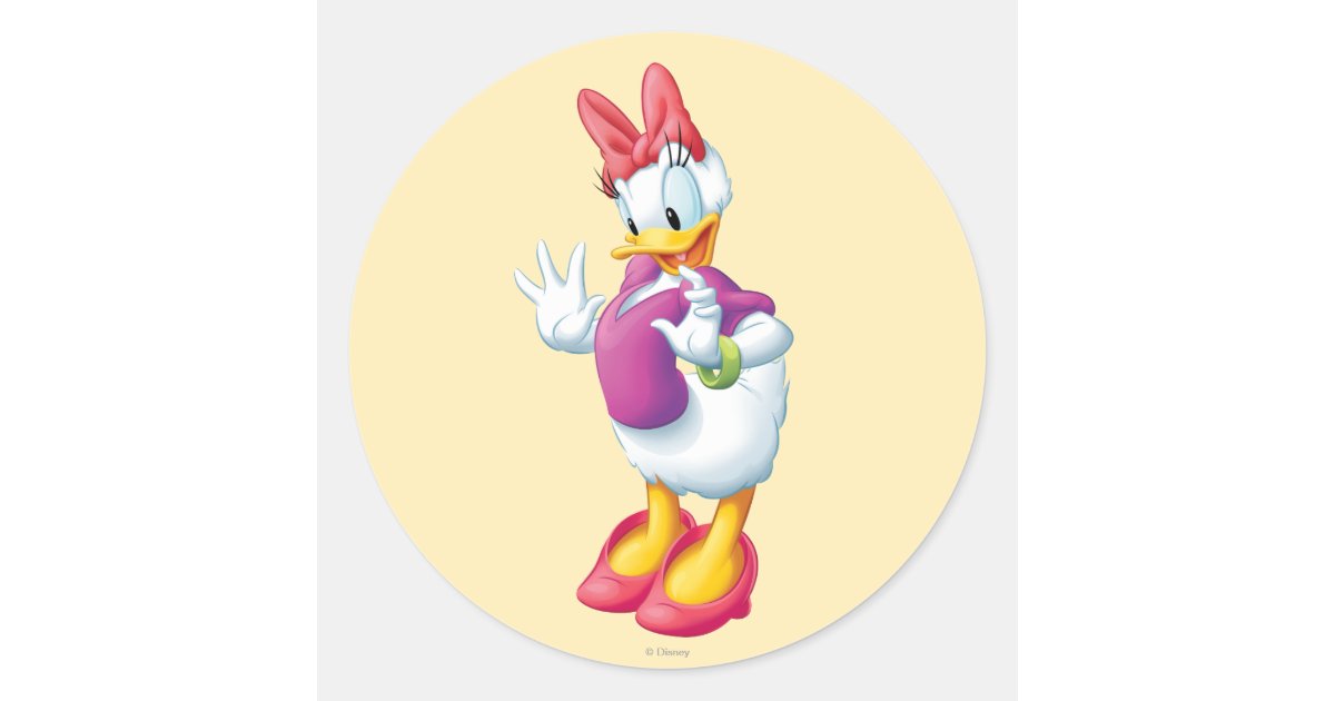 Daisy Duck | Surprised Classic Round Sticker | Zazzle.com