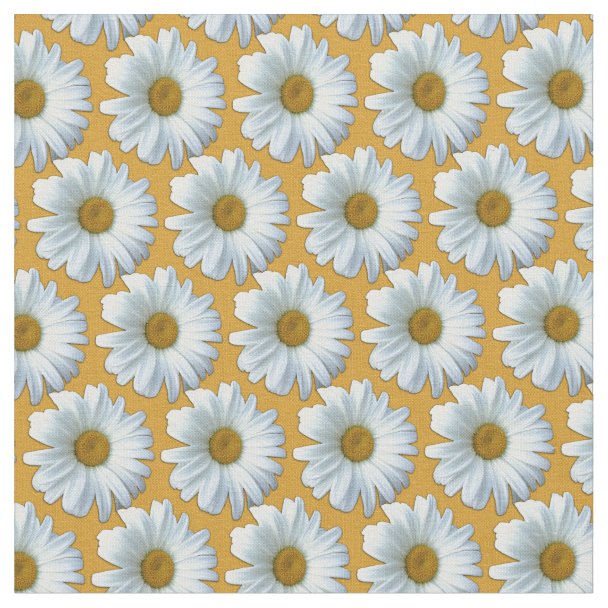 Daisy Fabric Yellow Daisy Fabric Cotton or Poly | Zazzle