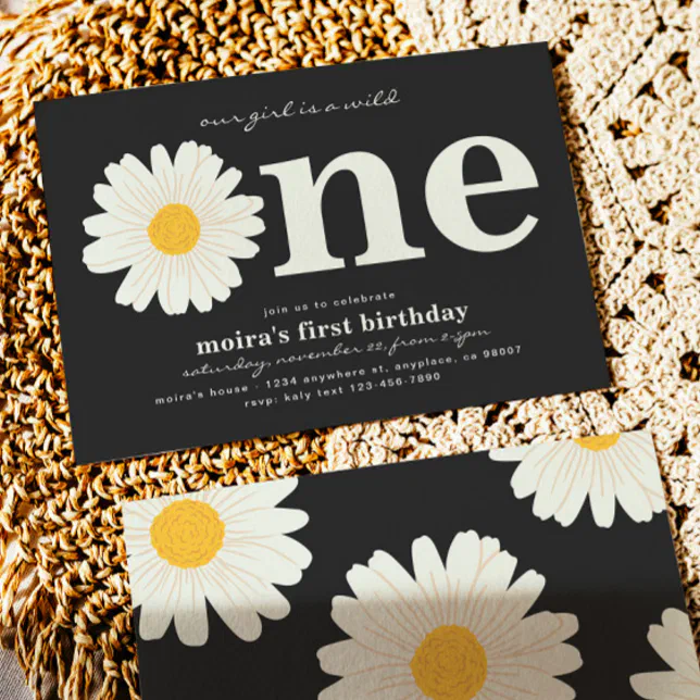 Daisy First Birthday Invitation | Zazzle